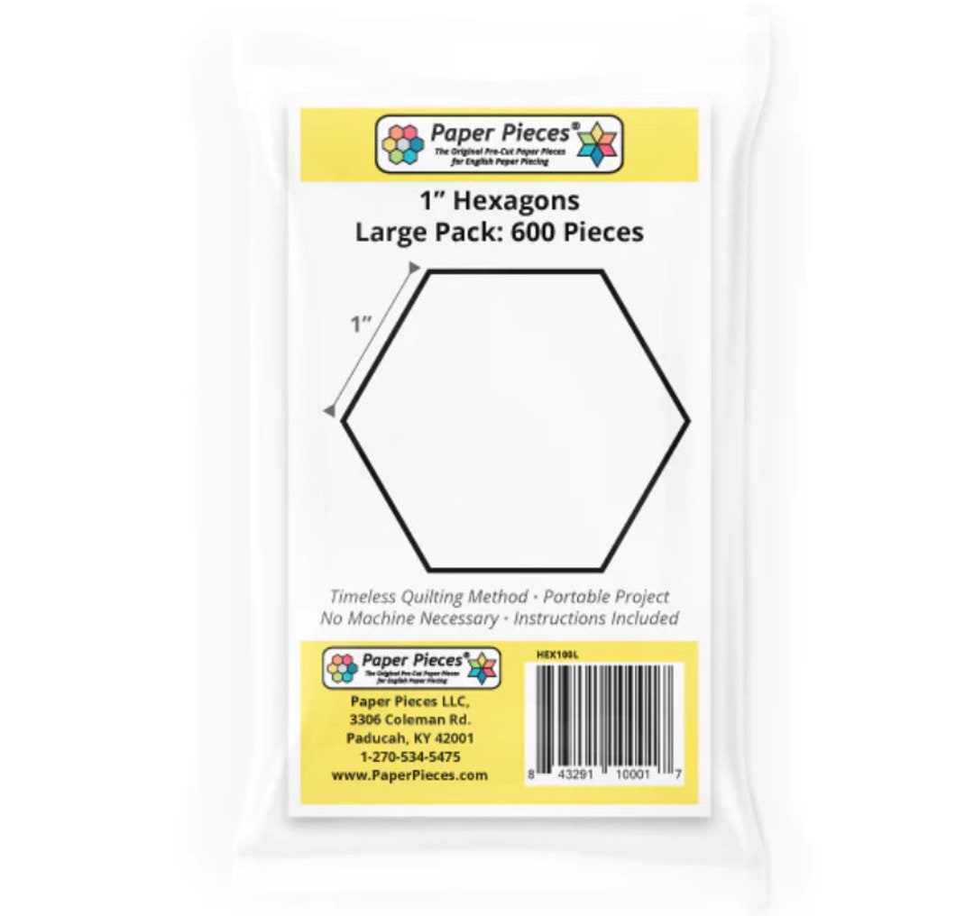 1 Inch Paper Pieces Hexagons Bulk Pack of 600 Templates HEX100L - Etsy