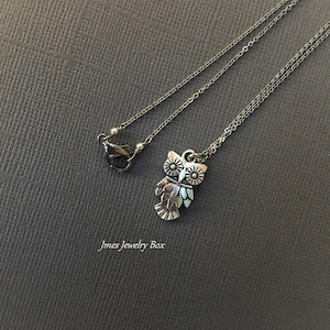 Little Silver Owl Necklace, Silver Owl Pendant, Sweet Little Owl ...