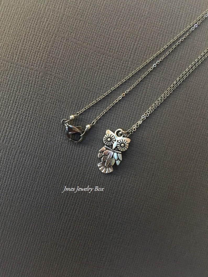 Little Silver Owl Necklace, Silver Owl Pendant, Sweet Little Owl ...
