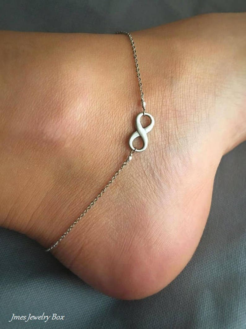 Silver Infinity Anklet Silver Infinity Ankle Bracelet Silver Etsy