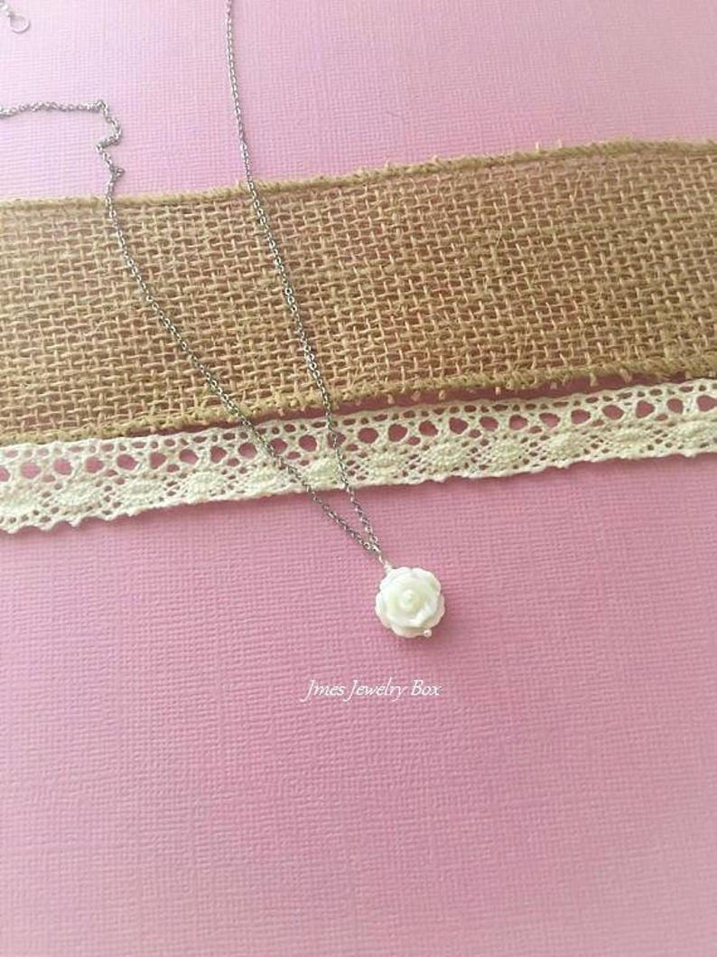 White Shell Rose Earring and Necklace Set White Rose Jewelry - Etsy
