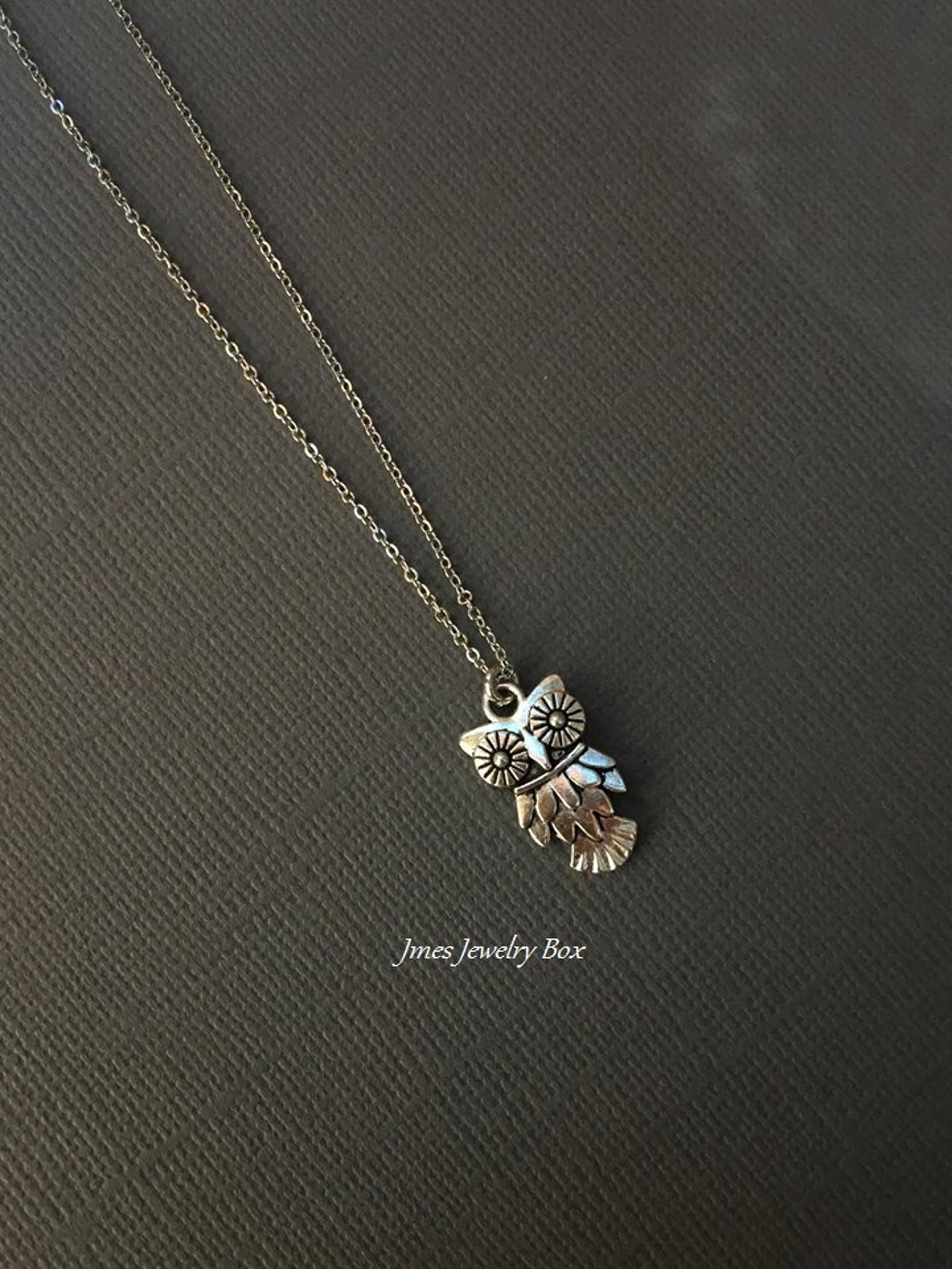 Little Silver Owl Necklace Silver Owl Pendant Sweet Little - Etsy