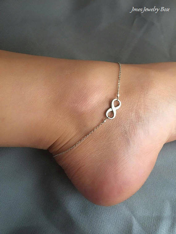 Silver Infinity Anklet Silver Infinity Ankle Bracelet Silver | Etsy ...