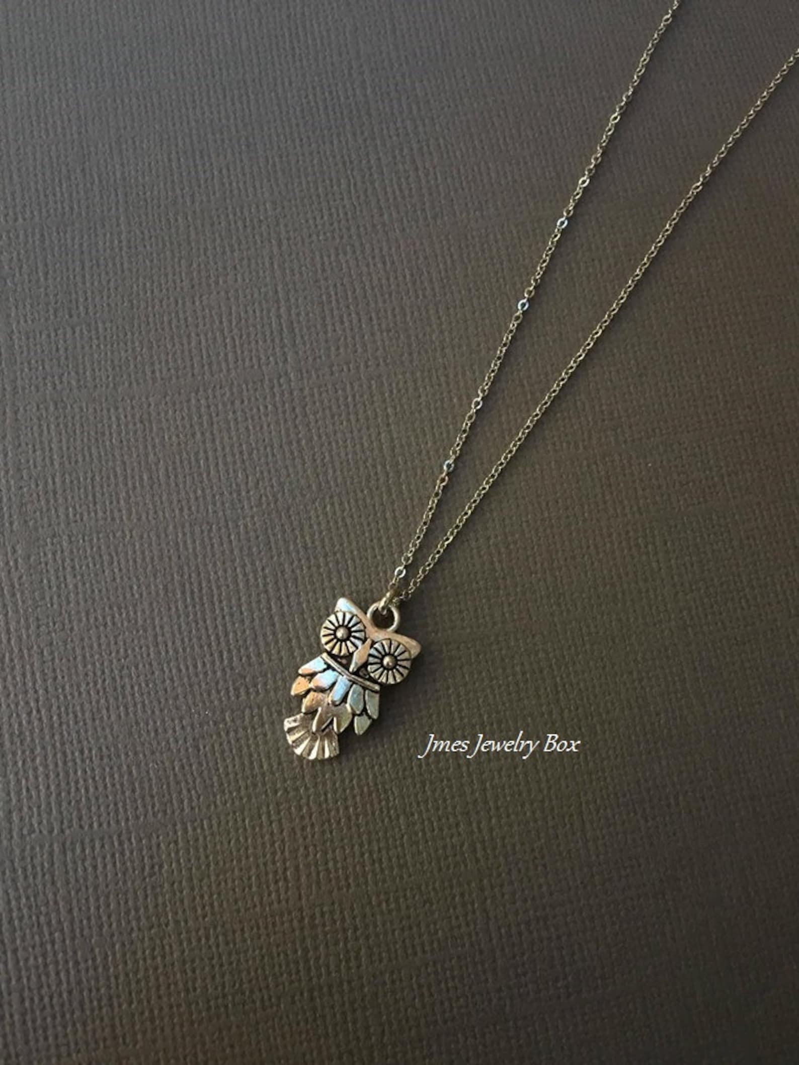 Little Silver Owl Necklace, Silver Owl Pendant, Sweet Little Owl ...