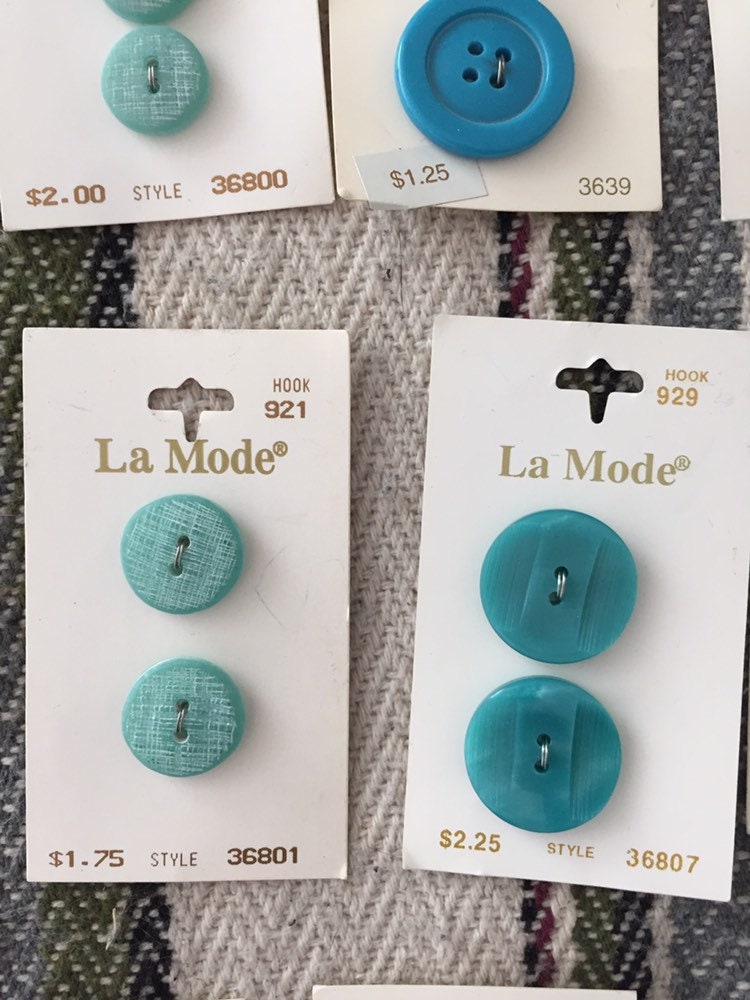 43 Vintage La Mode Buttons in Cool Blue Tones - Etsy