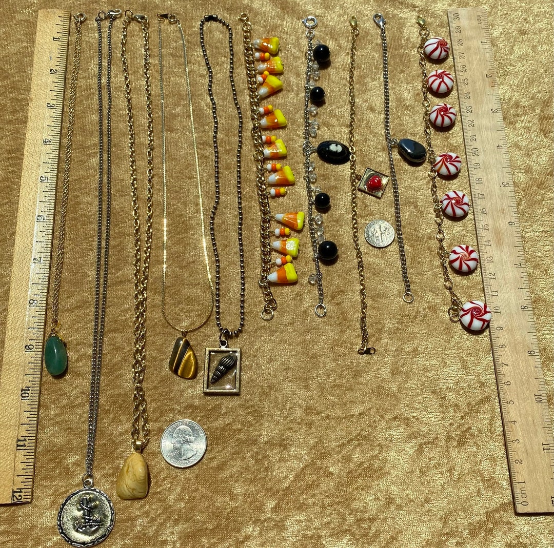 DESTASH Ten Necklaces and Bracelets Including Rhinestones, Lampwork ...
