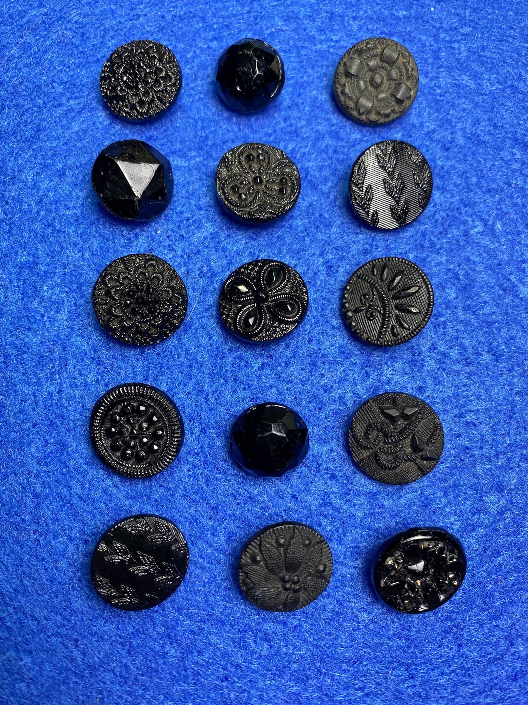 Vintage/antique Rare Black Glass and Black Jet Buttons Self Shanks ...