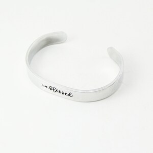 Blessed Metal Hand Stamped Cuff Bracelet - Etsy