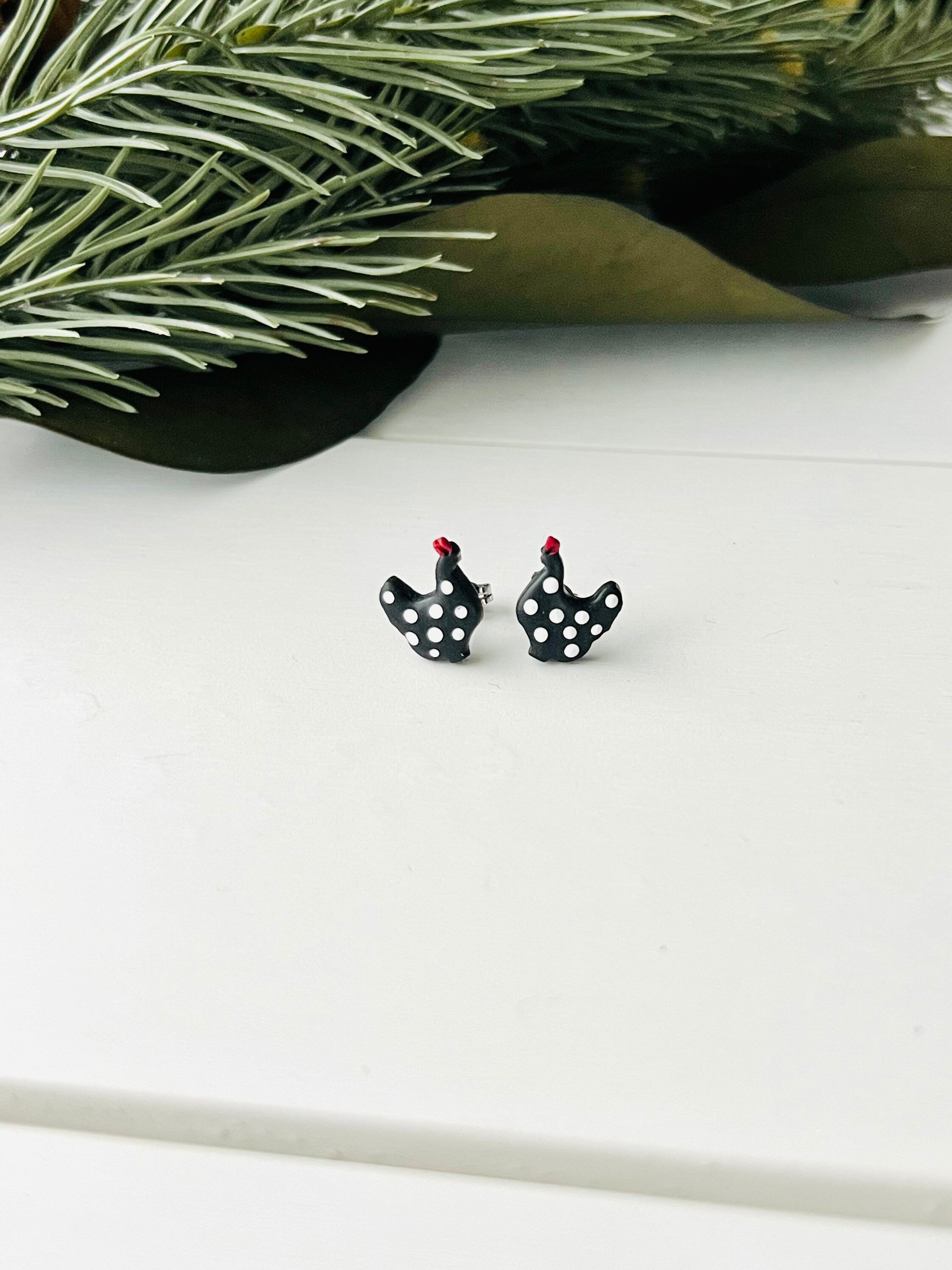 Chicken Polymer Clay Studs - Etsy