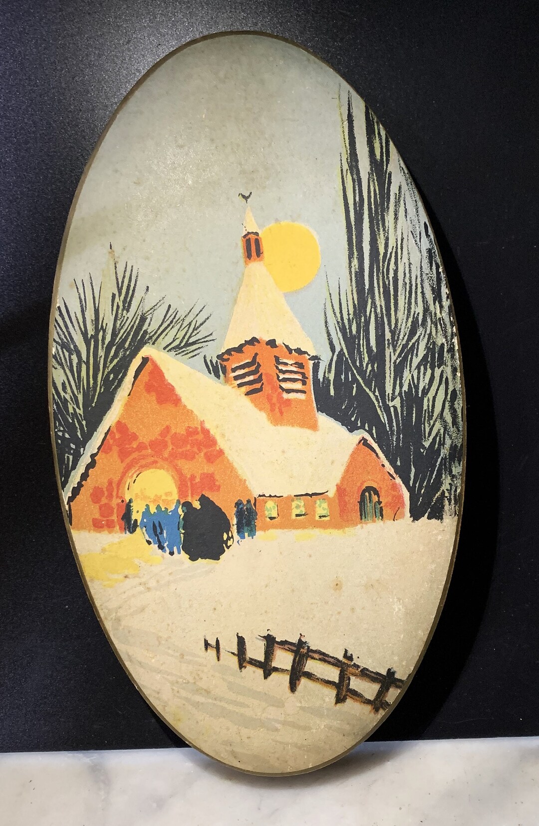 Vintage Christmas Candy Box - Church Scene - Early 1900s - Etsy