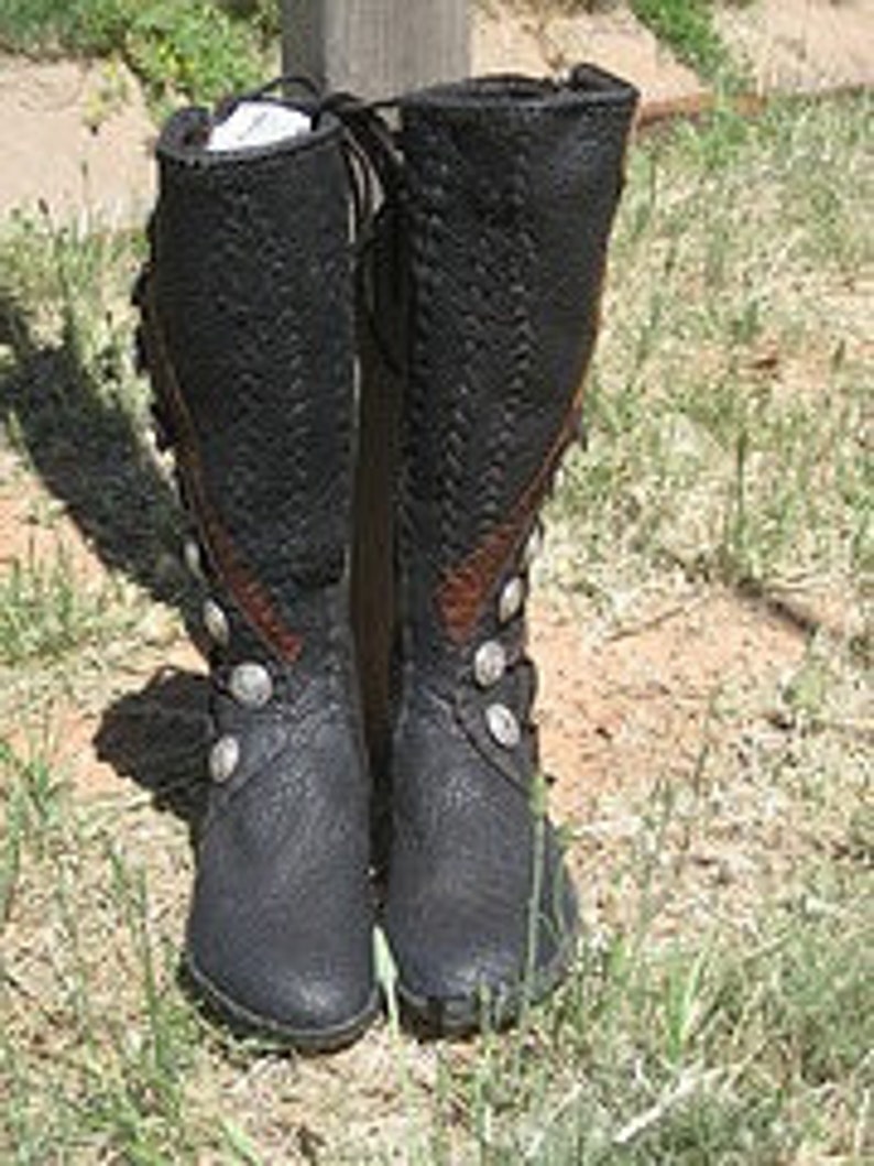 Knee Hi hand made laced custom buffalo moccasins boots | Etsy