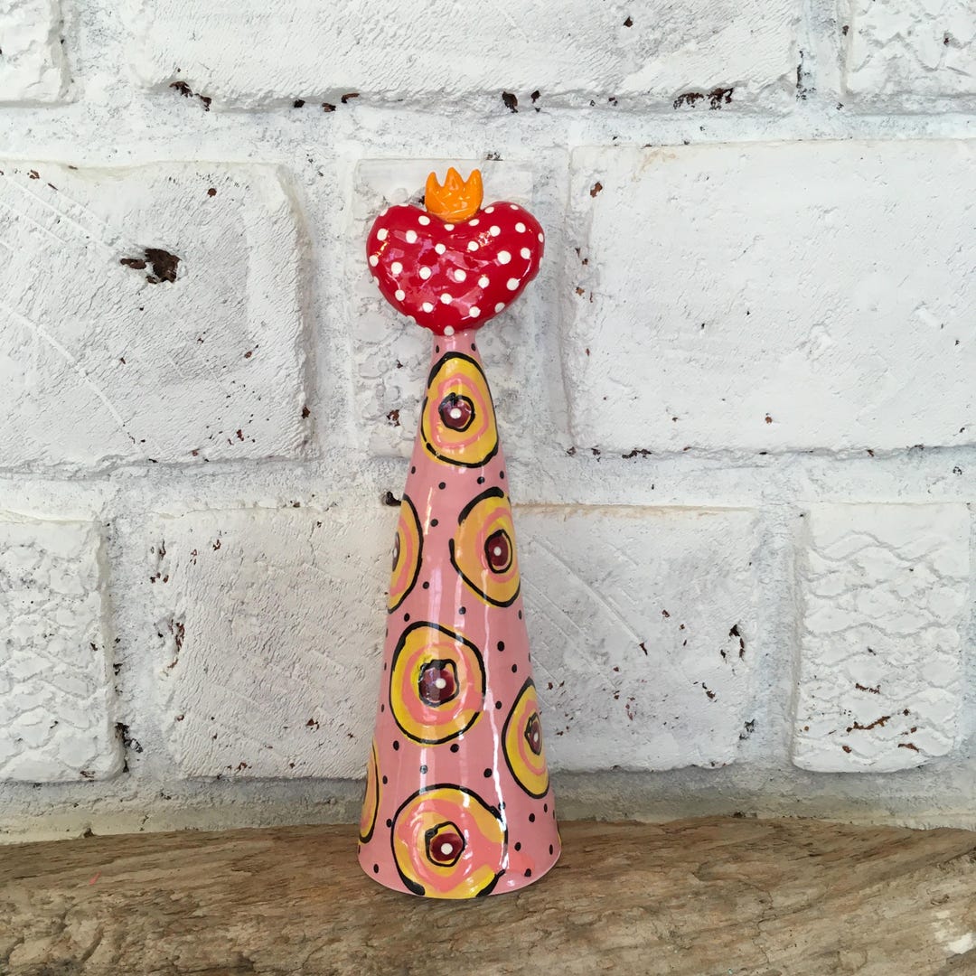 Handmade Ceramic Heart Tree Sculpture: Whimsical Valentine Gift - Etsy