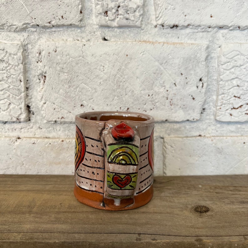 Handmade RAINBOW HEART Mug Hand Carved Small Batch Pottery - Etsy