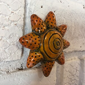 4” Handmade Ceramic SUN Wall Hanging, Pottery, Happy Art, Sculpture ...