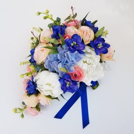 Light Pink And Royal Blue Wedding