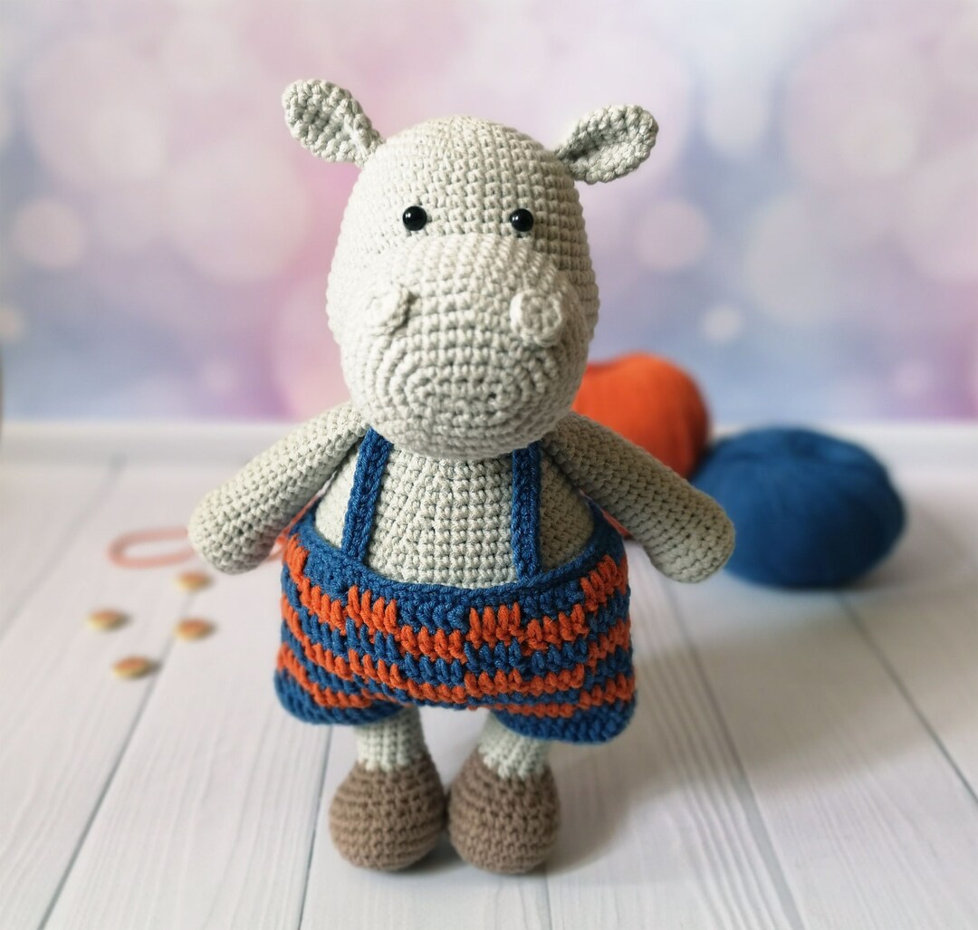 Hugo the Hippo Crochet Pattern Amigurumi Hippo Pattern Crochet Animal ...