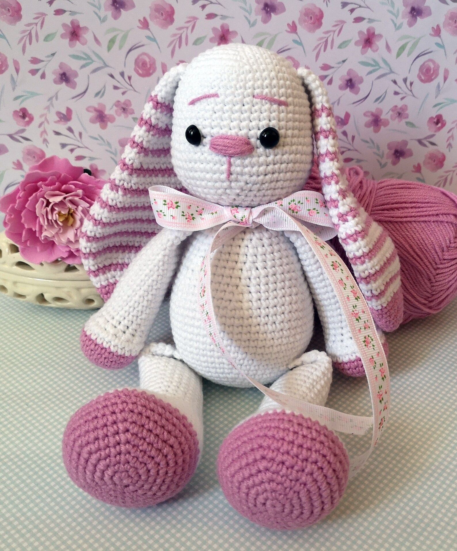 Crochet Bunny Pattern Long Ears Amigurumi Rabbit Tutorial | Etsy