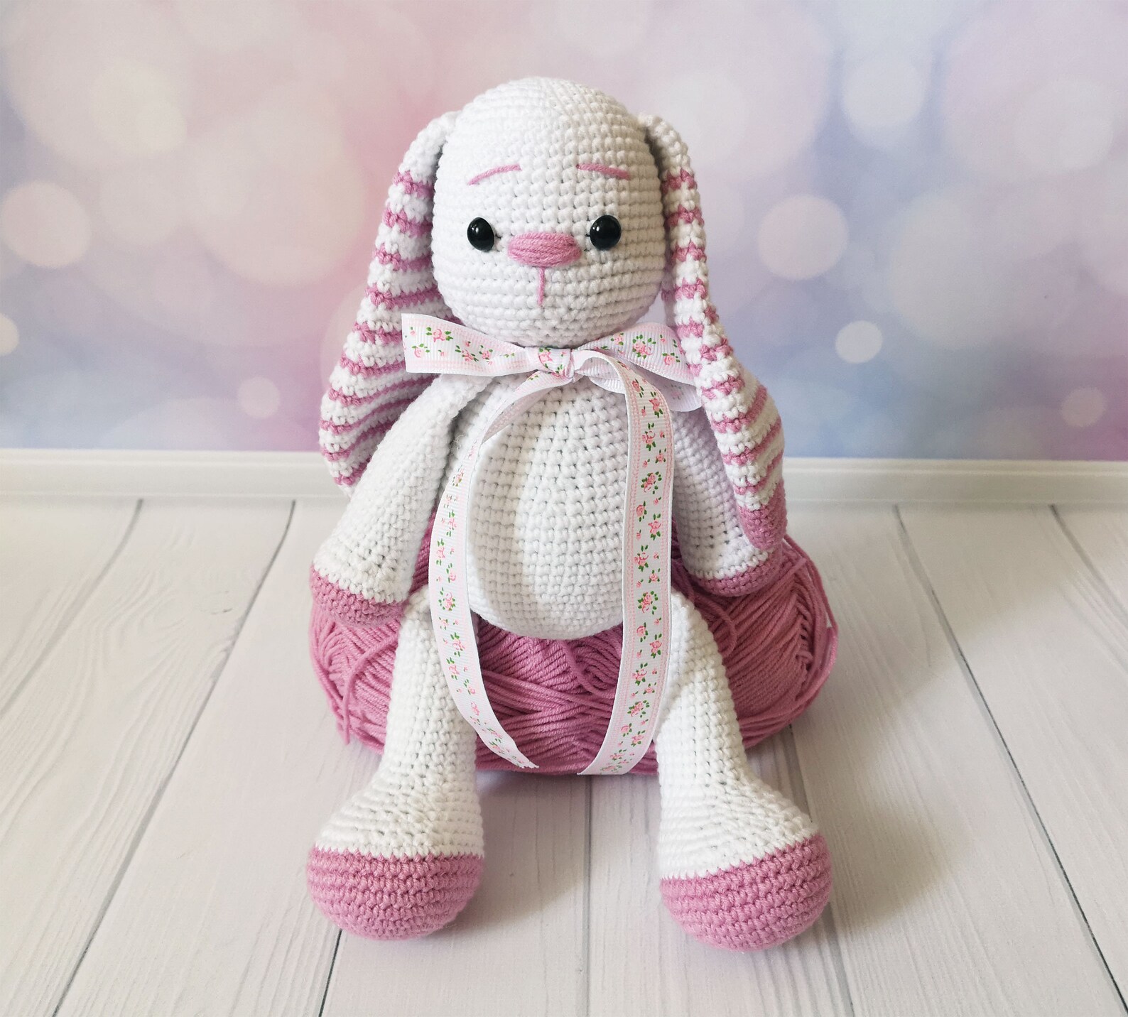 Crochet Bunny Pattern Long Ears Amigurumi Rabbit Tutorial | Etsy