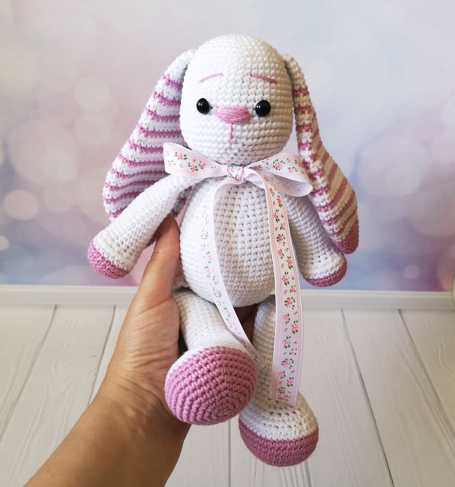 Crochet Bunny Pattern Long Ears Amigurumi Rabbit Tutorial | Etsy