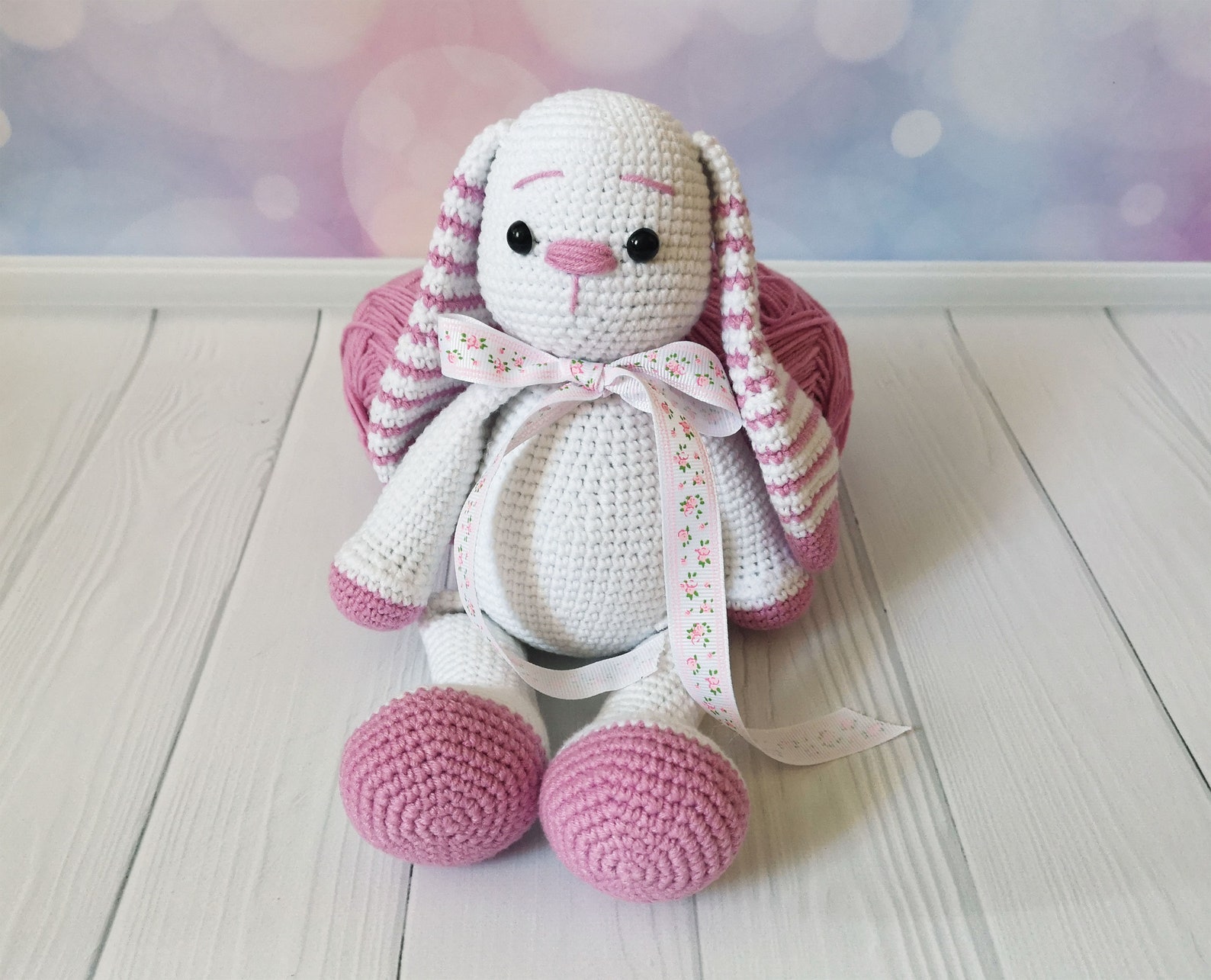 Crochet Bunny Pattern Long Ears Amigurumi Rabbit Tutorial | Etsy
