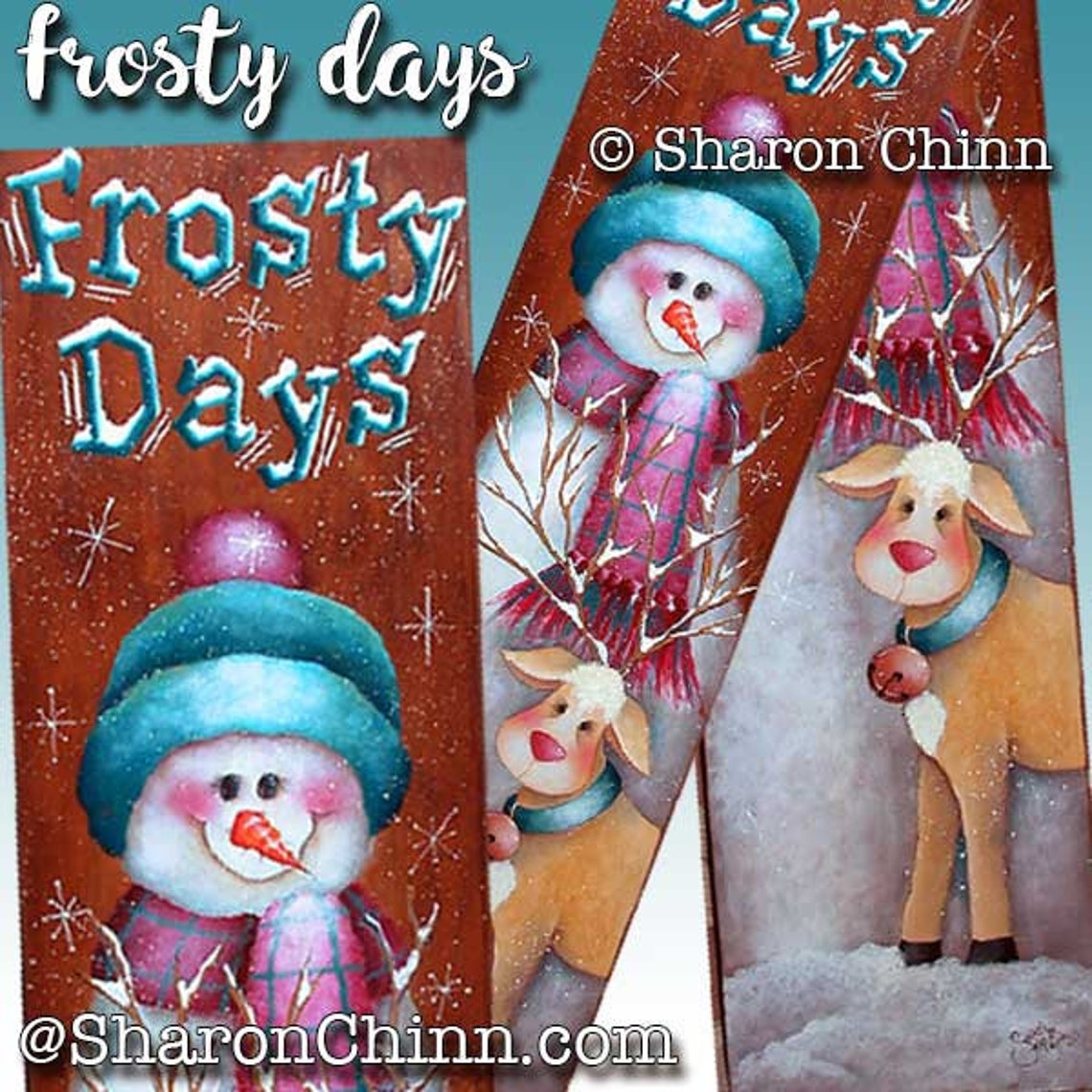 Snowman and Deer Painting Pattern by Download, Frosty Days Sign, Sharon ...