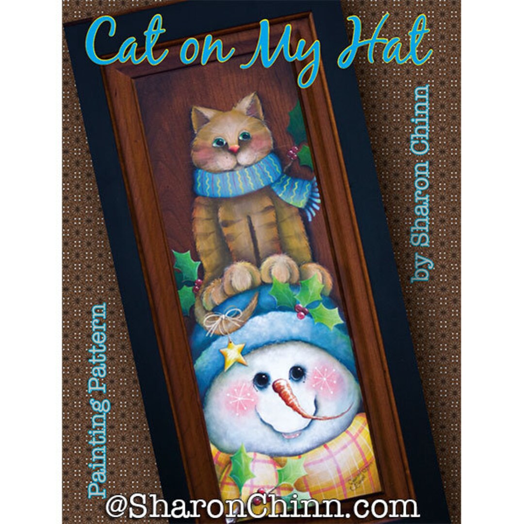Snowman and Tiger Cat Painting Pattern by Download, Cat on My Hat ...