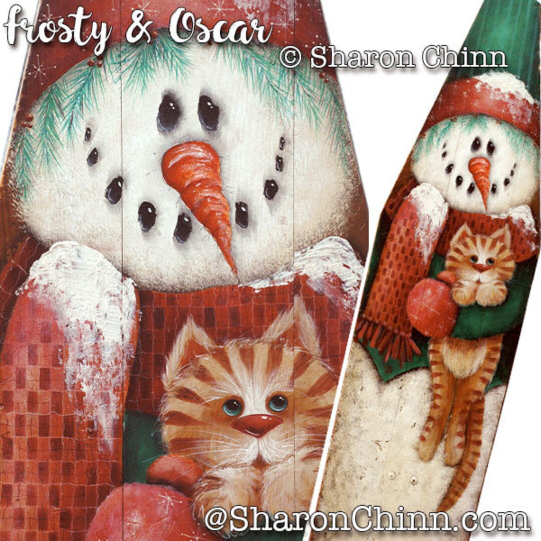 Snowman and Cat on Ironing Board Painting Pattern by Download, Frosty ...