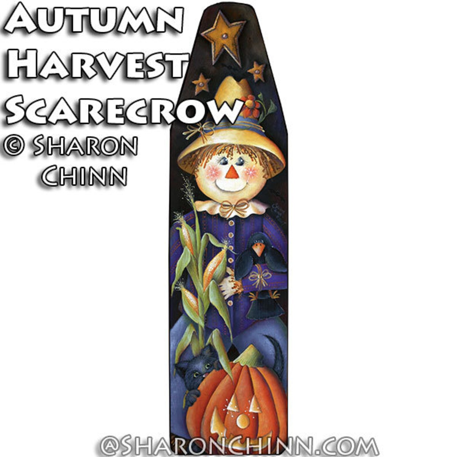 Scarecrow, Pumpkin, Black Cat Ironing Board Painting Pattern by ...