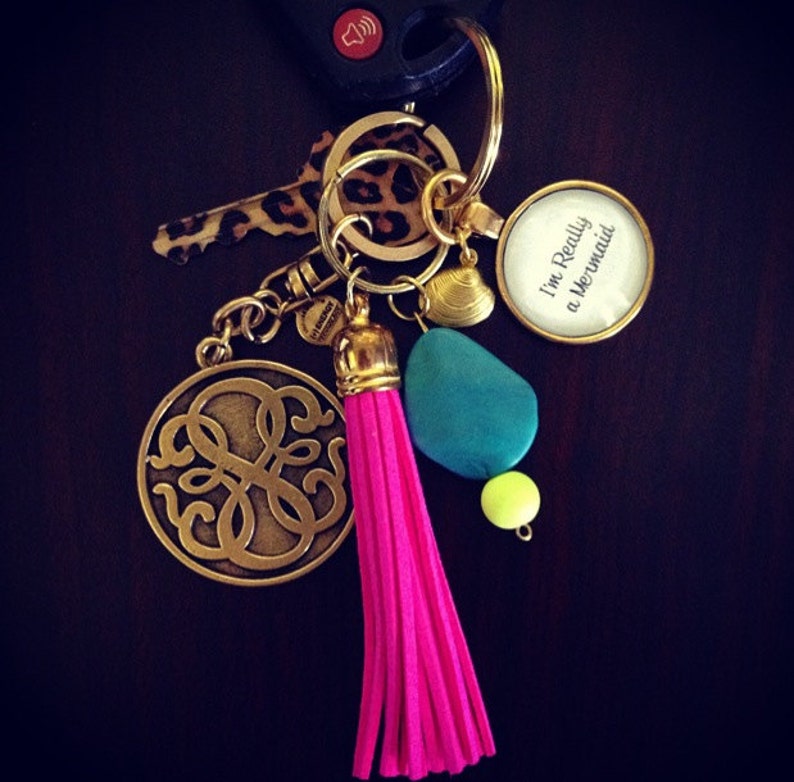 Peacock Key Ring, Antique Gold Key Ring, Vintage Peacock, Peacock Blue ...