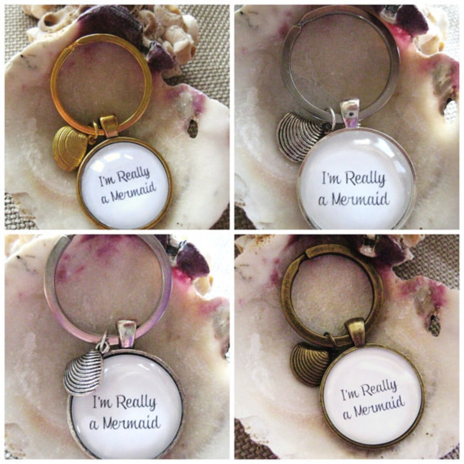 I'm Really A Mermaid Key Ring, Silver Mermaid Key Ring, Silver Mermaid ...