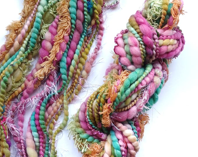 Handspun Chunky Art Yarn Thick Thin Multicolored Wool for Weaving ...