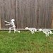 Halloween Running Yard Skeletons dog skeletons chasing