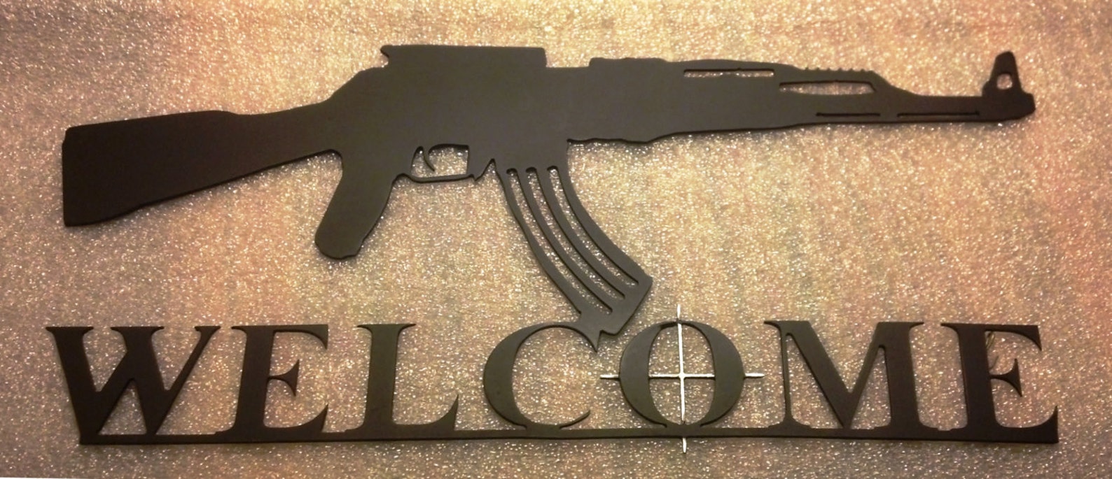 AK 47 Welcome Sign Gun Owner protected Property - Etsy