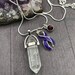 Violet Purple Ribbon Necklace - Clear Crystal Pendant - Hodgkins ...