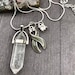 Gray Grey Ribbon Healing Quartz Crystal Necklace - Aphasia, Asthma ...