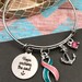 Previvor Charm Bracelet Pink and Teal Ribbon BRCA Sisterhood, Previvor ...