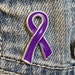 Purple Ribbon / Lapel Hat Pin / Pancreatic Cancer, Alzheimer's ...