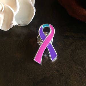 Thyroid Cancer Ribbon Pin - Awareness, Survivor Gift - Lapel Pin ...