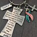 Previvor Serenity Prayer Keychain - Pink and Teal Ribbon Charm - BRCA ...