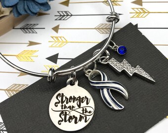 ALS Lou Gehrigs Disease Awareness LOVE Ribbon Charm Bracelet - Etsy