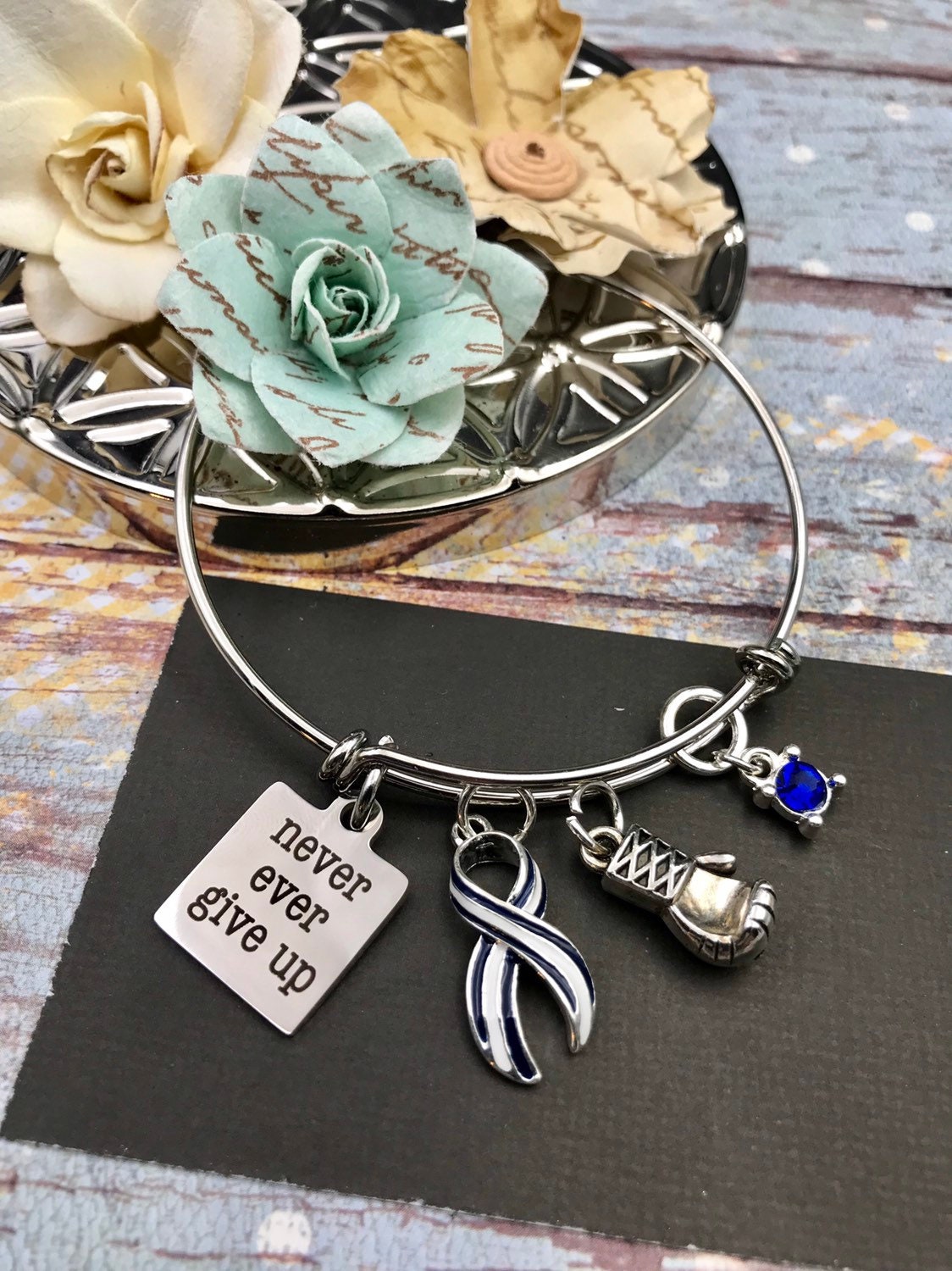ALS Awareness Bracelet - Never Give up - Bracelet / Lou Gehrig's ...