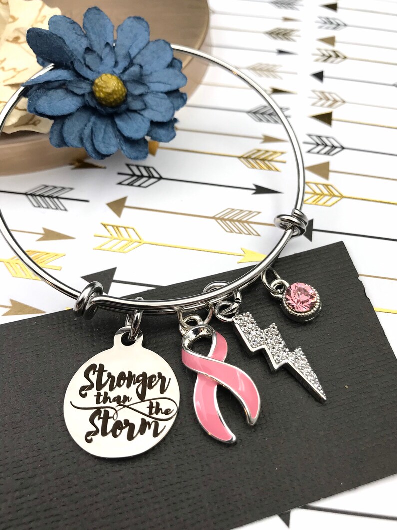 Breast Cancer Awareness Charm Bracelet Pink Ribbon BRCA - Etsy