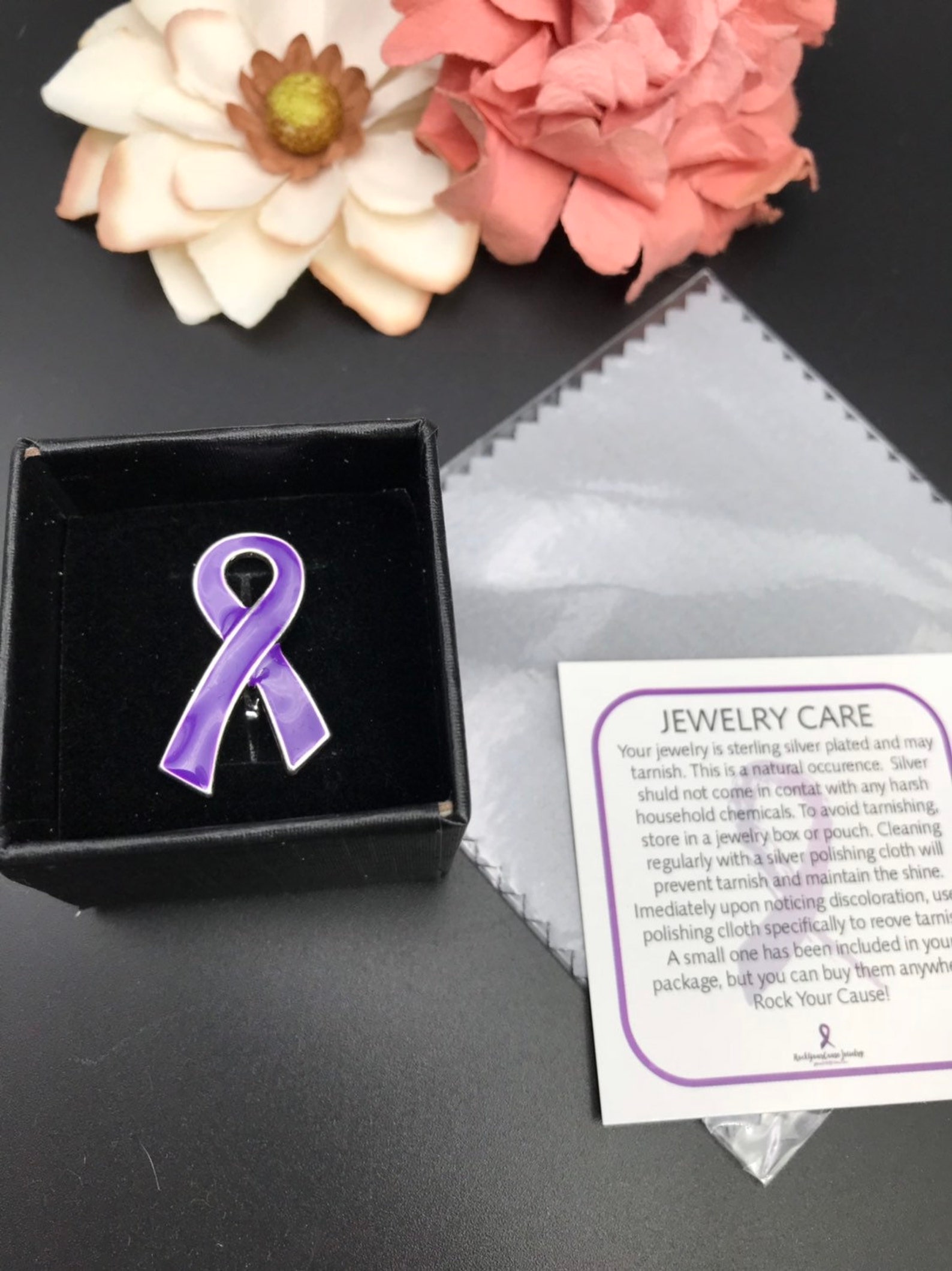 Purple Ribbon / Lapel Hat Pin / Pancreatic Cancer - Etsy