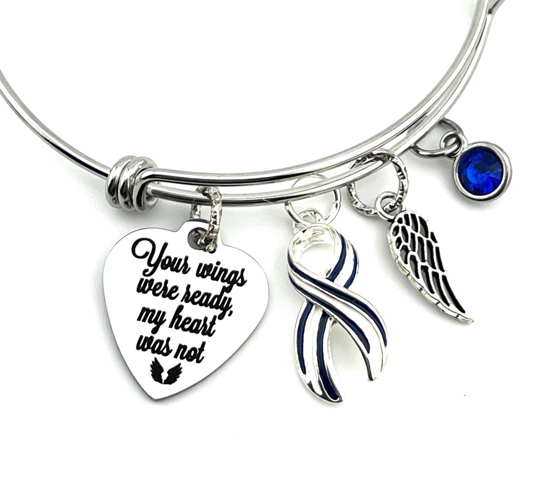 ALS Awareness Bracelet - Your Wings Were Ready, My Heart Was Not Charm ...