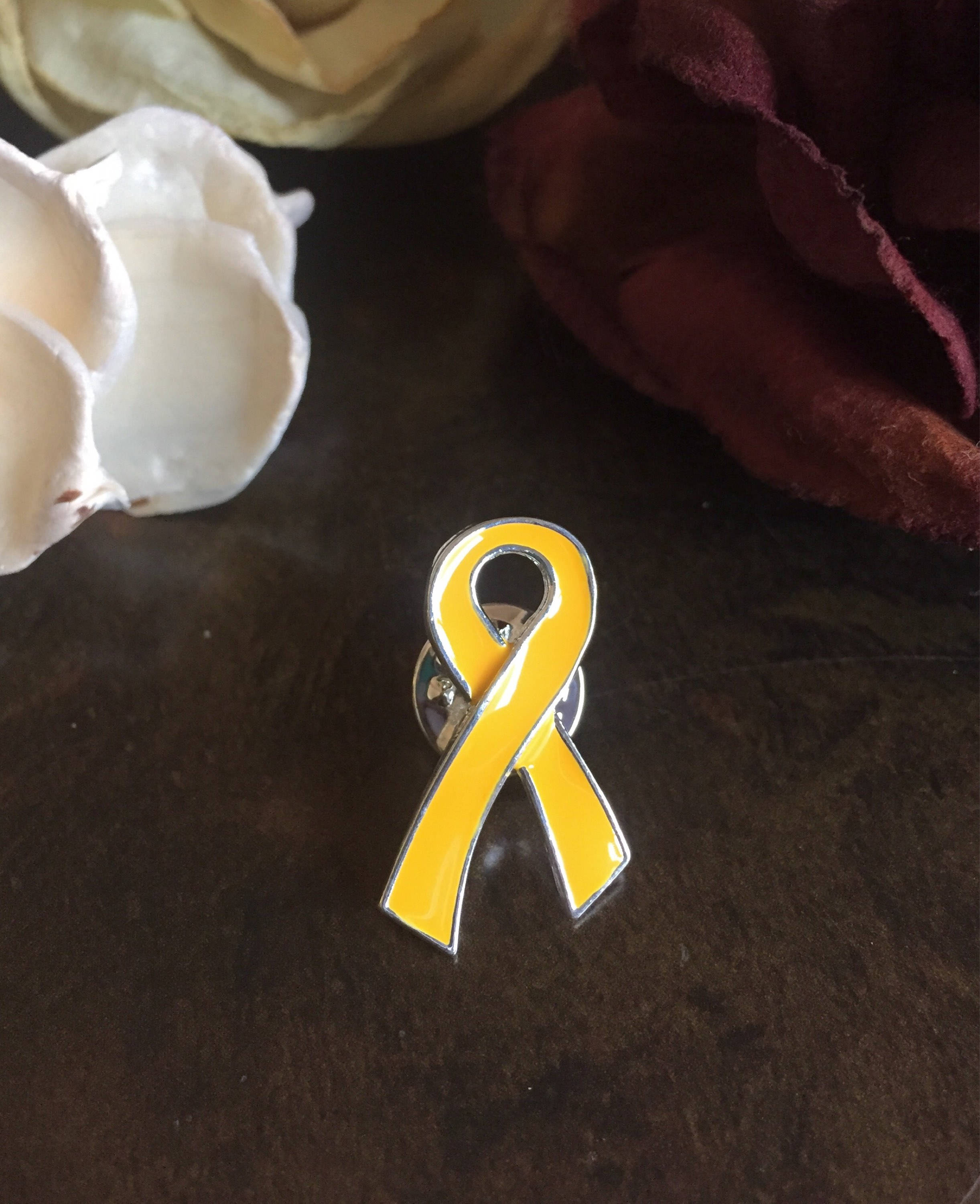 Gold Ribbon / Lapel Hat Pin / Alveolar Rhabdomyosarcoma | Etsy