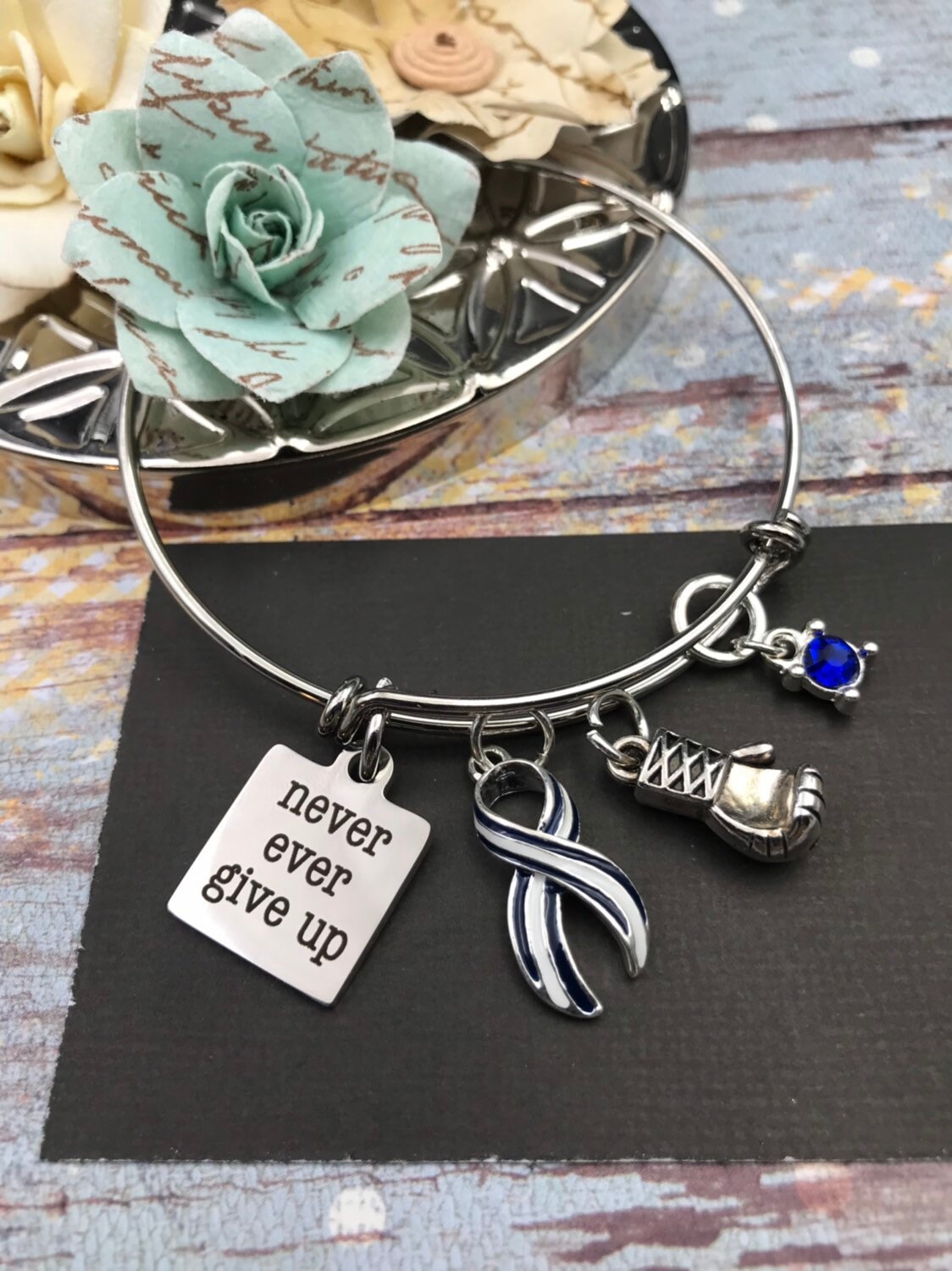 ALS Awareness Bracelet - Never Give up - Bracelet / Lou Gehrig's ...