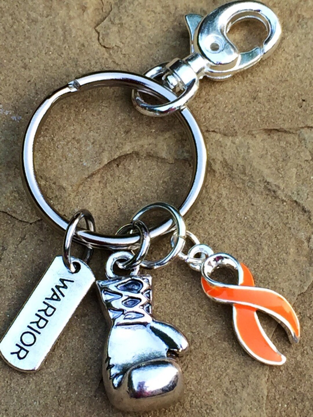 Orange Ribbon Boxing Glove Keychain Kidney Spinal Leukemia - Etsy