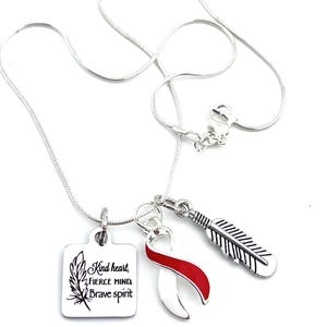 Red and White Ribbon - Aplastic Anemia, DVT, Head & Neck Cancer, Oral ...