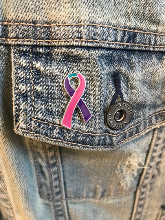 Thyroid Cancer Ribbon Pin Awareness Survivor Gift Lapel | Etsy