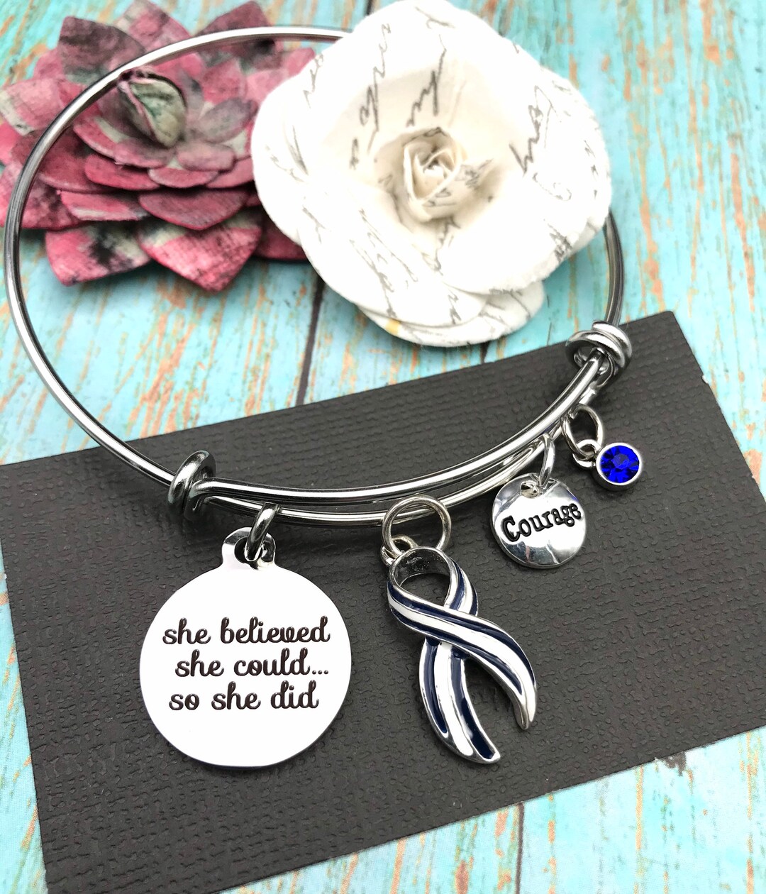 ALS Awareness Bracelet - She Believed She Could so She Did / Lou Gehrig ...